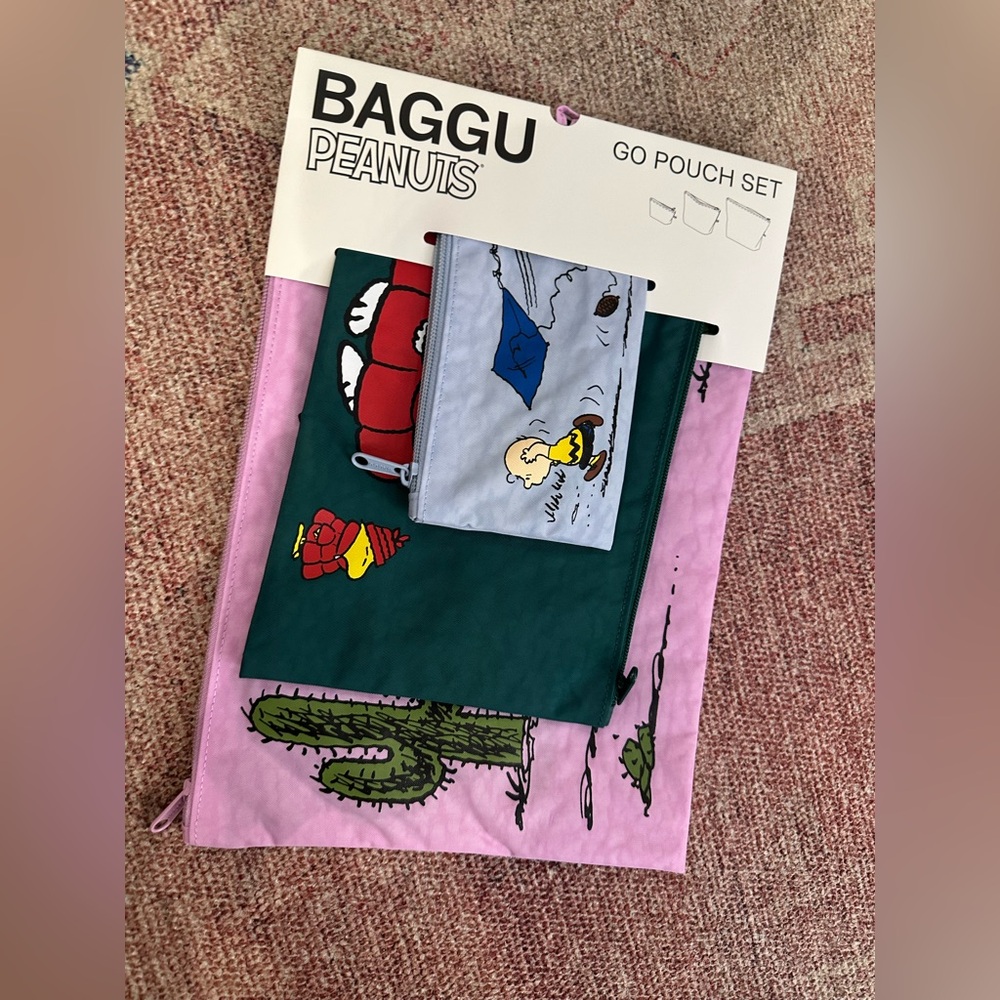 Baggu peanuts snoopy go bag set of 3 cactus and puffy… - Gem